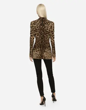 Dolce & Gabbana Leopard-print Wool Turlington Jacket
