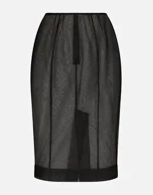 Dolce & Gabbana Marquisette Midi Pencil Skirt - Black