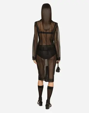 Dolce & Gabbana Marquisette Midi Pencil Skirt