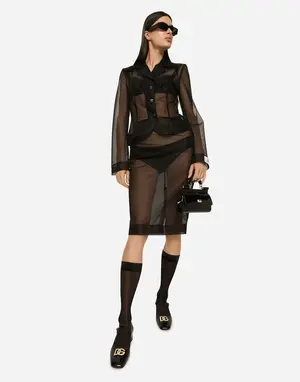 Dolce & Gabbana Marquisette Midi Pencil Skirt