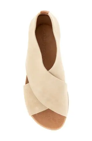 Gentle Souls Leslie Peep-toe Flat Sandal - Doe Suede