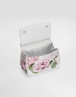 Dolce & Gabbana Hydrangeas-print Dauphine Calfskin Sicily Handbag