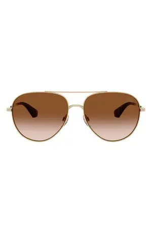 Burberry 59mm Pilot Sunglasses - Light Gold/brown Gradient