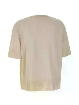 ELENA MIRÒ Ribbed Logo Knit Top