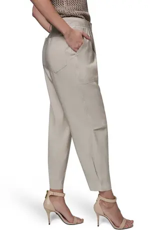 Donna Karan New York Pleated Crop Trousers - Tuscan Grey