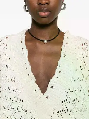 Blumarine V-neck Open-knit Sweater