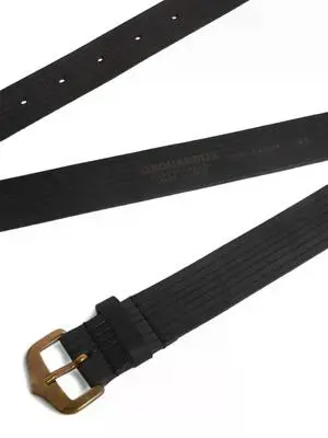 Dsquared2 Buckle-detail Textured Leather Belt - Black
