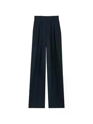 Saint Laurent Pleated Wide Leg Trousers - Blue