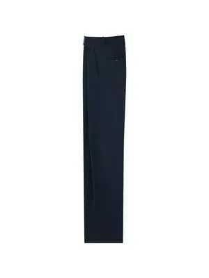 Saint Laurent Pleated Wide Leg Trousers - Blue