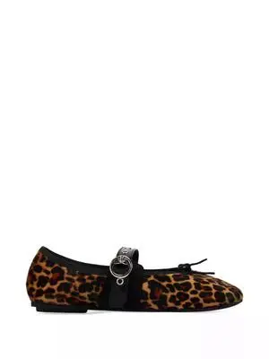 Repetto Mary Jane Leopard Buckle Flat - Neutrals