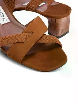 JIMMY CHOO Rori 85 Braided-strap Sandals - Brown