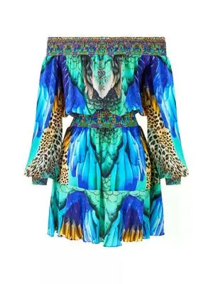 Camilla Jungle Flight Off-shoulder Short Dress
