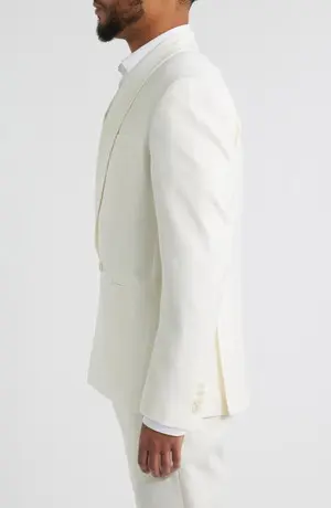 JACK VICTOR Ellis Double Breasted Ivory Super 120s Wool Dinner Jacket