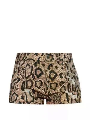 Amiri Snake Print Denim Shorts
