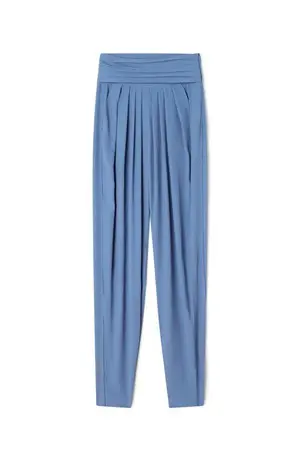LANVIN Draped Crepe De Chine Pants - Jeanne Blue