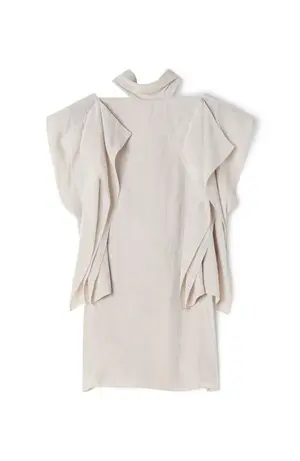 LANVIN Frilled Charmeuse Top - White