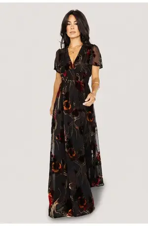 BALTIC BØRN Valen Maxi Dress - Black Multi
