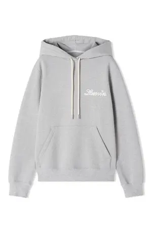 LANVIN Ribbon Logo Fleece Hoodie - Heather Grey