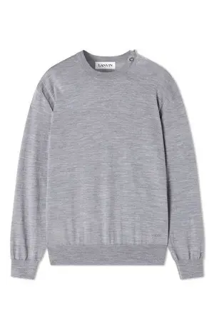 LANVIN Merino Wool Sweater - Light Grey