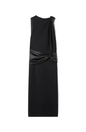 LANVIN Midi Dress In Jersey And Satin - Black