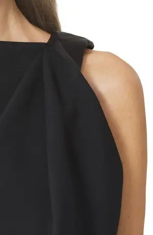 LANVIN Midi Dress In Jersey And Satin - Black