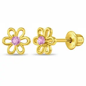 IN SEASON JEWELRY Flower Cubic Zirconia Stud Earrings - Pink