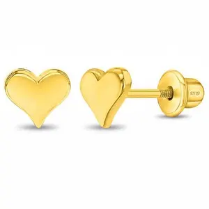 IN SEASON JEWELRY Heart Shaped Stud Earrings - Gold