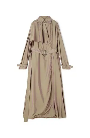 LANVIN Flowing Taffeta Trench Coat - Taupe