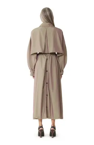 LANVIN Flowing Taffeta Trench Coat - Taupe