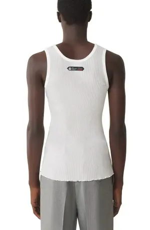LANVIN Pleated Jersey Tank Top - White