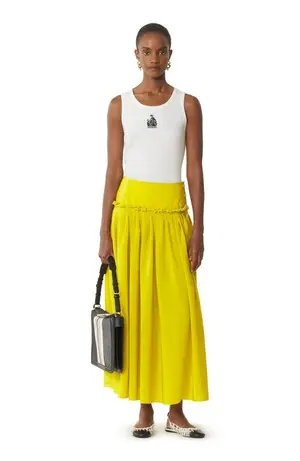 LANVIN Basque Skirt In Charmeuse - Yellow