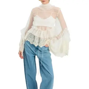 Bardot Anyssa Ruffle Chiffon Babydoll Top - Ivory