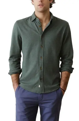 Marine Layer Pacifica Button-up Shirt - Green Heather