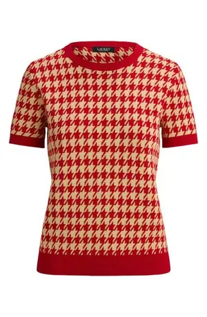 Ralph Lauren Houndstooth Short-sleeve Sweater