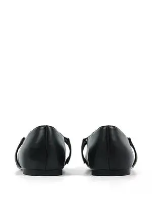 Karl Lagerfeld Leather Ballet Flats With Embellishment Strap