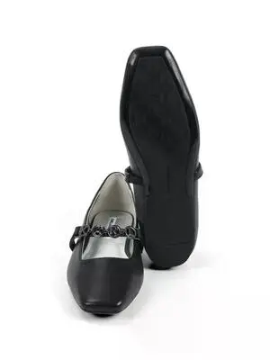 Karl Lagerfeld Leather Ballet Flats With Embellishment Strap