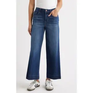 1822 Denim Release Hem High Waist Wide Leg Jeans