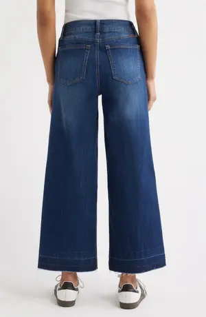 1822 Denim Release Hem High Waist Wide Leg Jeans