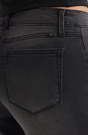 1822 Denim Cuffed Raw Hem Straight Leg Jeans
