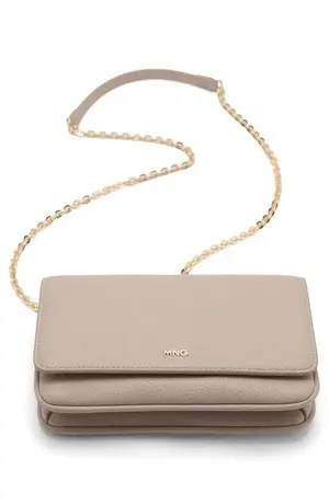 Mango Faux Leather Crossbody Bag - Off White