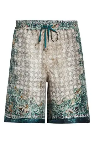Amiri Monogram Bandana Print Silk Shorts - Multi Archived