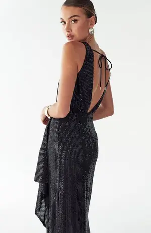 BWLDR Dewan Maxi Dress - Black Sequin