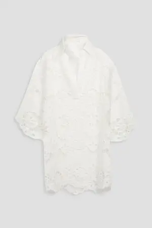 Zimmermann Broderie Anglaise Linen Tunic - Ivory