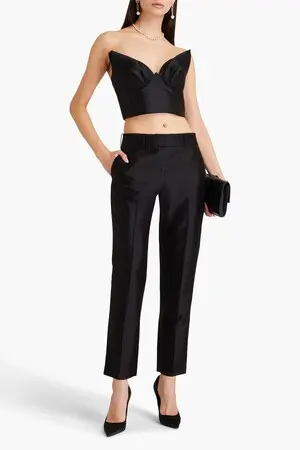 Zimmermann Cropped Strapless Satin Top