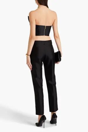 Zimmermann Cropped Strapless Satin Top
