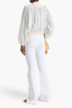 Zimmermann Pintucked Ramie Blouse