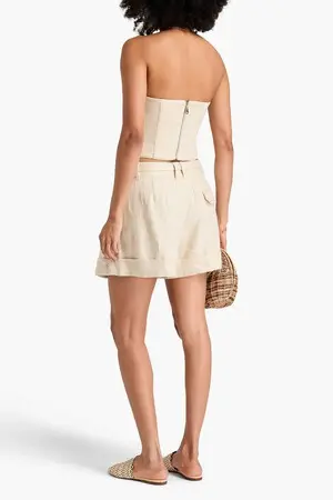 Zimmermann Belted Linen High-rise Shorts