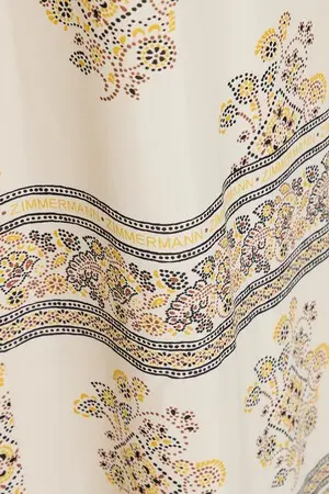 Zimmermann Belted Printed Crepe De Chine Wide-leg Pants