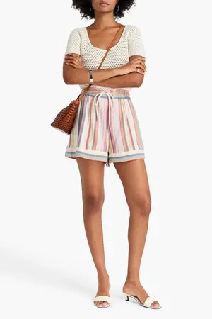 Zimmermann Lexi Striped Cotton-canvas Shorts