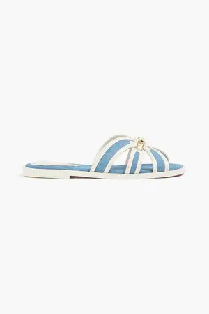 Zimmermann Leather And Denim Sandals - Mid Denim